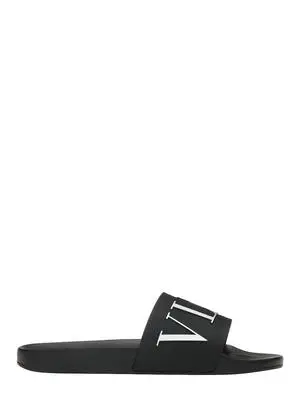 Valentino Garavani Vltn Rubber Sliders - Black/white