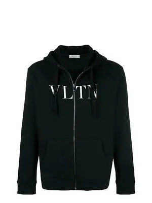 Valentino Garavani Vltn Cotton Hoodie - Black
