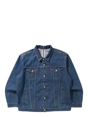 A BATHING APE X Levi's Camo Trucker Jacket - Light Indigo