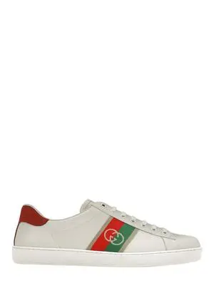 Gucci Ace Interlocking Gg Sneakers - White/red/green
