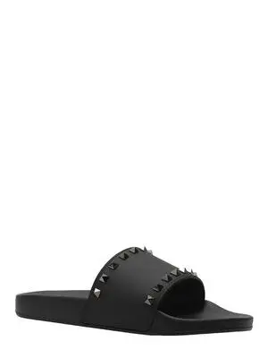 Valentino Garavani Rockstud Rubber Slides - Black