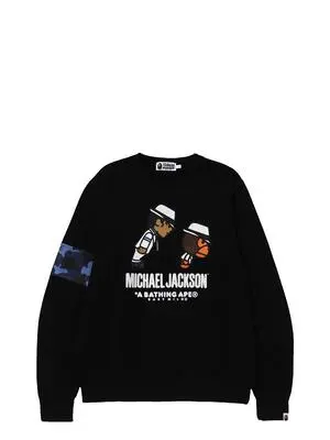 A BATHING APE X Michael Jackson Baby Milo Crewneck Sweatshirt - Black