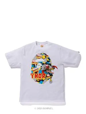 A BATHING APE X Marvel Comics Camo Mighty Thor Tee Shirt - White