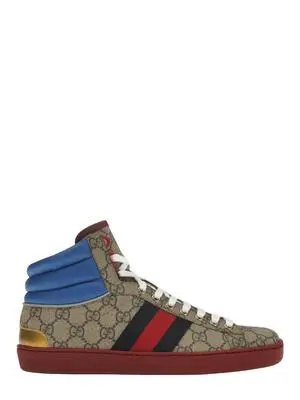 Gucci Ace Gg High-top Sneaker - Beige/ebony