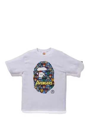 A BATHING APE X Marvel Avengers Ape Head Tee Shirt - White