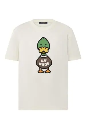 LOUIS VUITTON X Nigo Intarsia Jacquard Duck Shortsleeved Crewneck - Off White