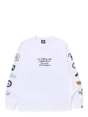 A BATHING APE X Neighborhood Long Sleeve Tee Shirt - White