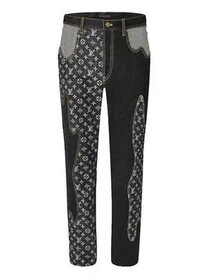 LOUIS VUITTON X Nigo Monogram Crazy Denim Pants - Black