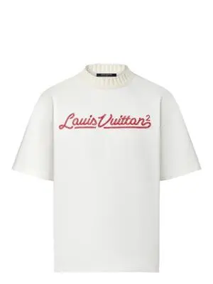 LOUIS VUITTON X Nigo Embroidered Mockneck Tee Shirt - White