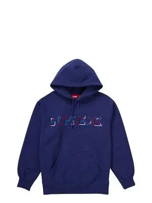 Supreme Drop Shadow Hooded Sweatshirt - Washed Navy Blue
