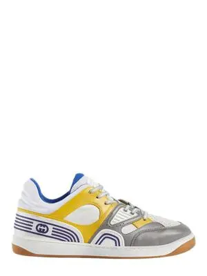 Gucci Basket Sneakers - Grey/yellow/blue