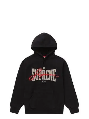 Supreme Embroidered Chenille Hooded Sweatshirt - Black