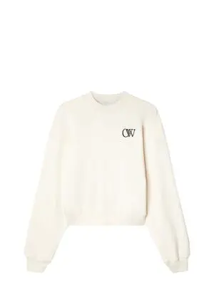 Off-White Owprint Cotton Sweatshirt - Cream White
