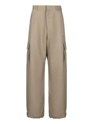 Off-White Wide-leg Cargo Trousers - Almond Beige
