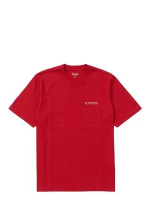 Supreme Embroide Pocket Tee Shirt - Red
