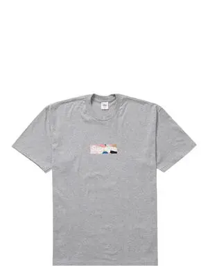 Supreme Emilio Pucci Box Logo Tee Shirt Heather Grey/dusty Pink