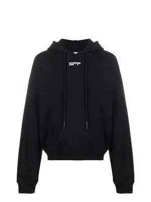 Off-White Oversize Fit Masked Face Hoodie - Black/white