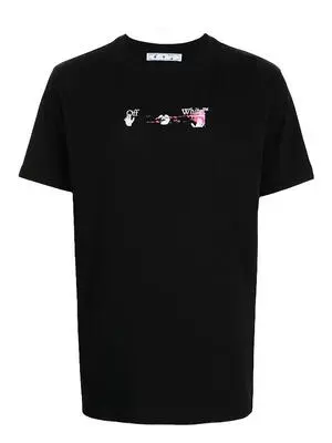 Off-White Pink Acrylic Arrow Slim Tee Shirt - Black