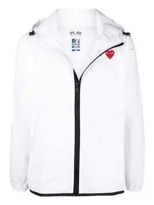 Play Comme Des Garcon X K Way Full Zip Packable Jacket - White