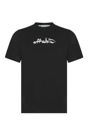 Off-White Off Off Paint Arrow Slim Short Sleeve Tshirtin - Black/white