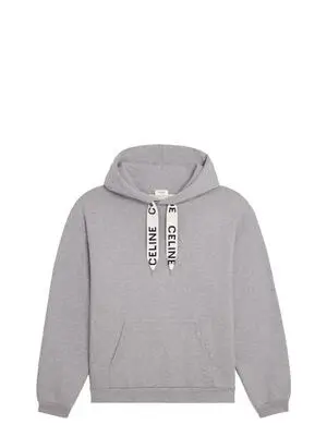 Celine Loose Fit Cotton Fleece Sweatshirt - Light Grey