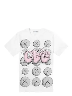 Comme Des Garçons Cdg Shirt X Kaws T-shirt - White/pink/grey