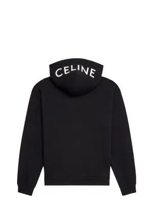 Celine Loose Cotton Fleece Sweatshirt - Black/white