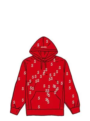 Supreme Embroidered Hooded Sweatshirt - Red