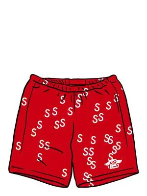 Supreme Embroidered Sweatshorts Red