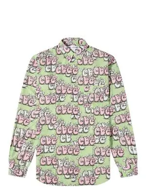 Comme Des Garçons Cdg Shirt X Kaws Classic Poplin Shirt - Green/pink