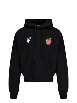 Off-White Oversized Apple Print Arrow Hoodie - Black