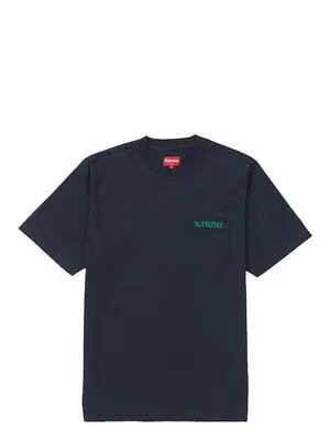 Supreme Embroidered Pocket Tee Shirt - Navy Blue
