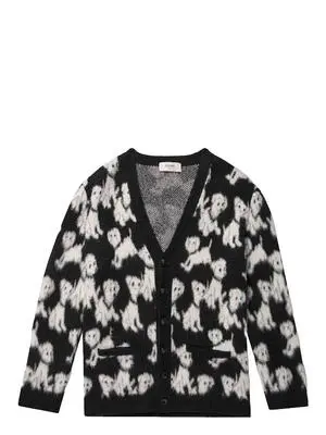 CELINE Brushed Cotton-Blend Jacquard Cardigan