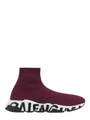 Balenciaga Graffiti Speed Sneakers - Purple/white/black