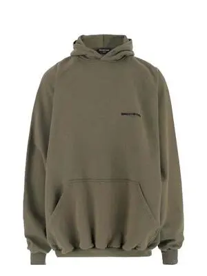 Balenciaga Hooded Cotton Top - Khaki Green