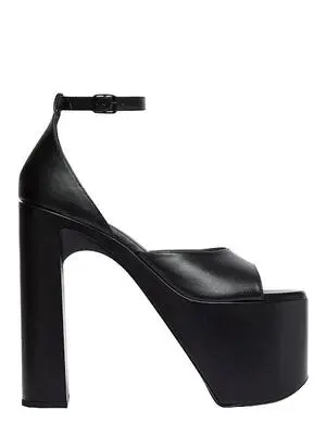 Balenciaga Camden 160mm Leather Sandals - Black