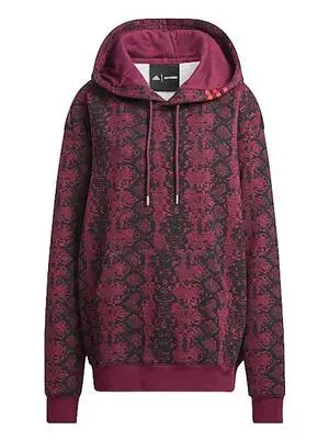 Adidas Ivy Park Allover Print Hoodie - Cherry Wood