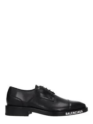 Balenciaga Derby Logo Lace-up Shoe - Black