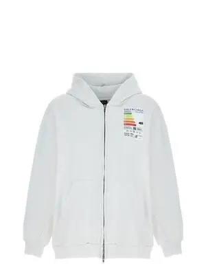 Balenciaga Energy Patched Jersey Oversized Hoodie - White