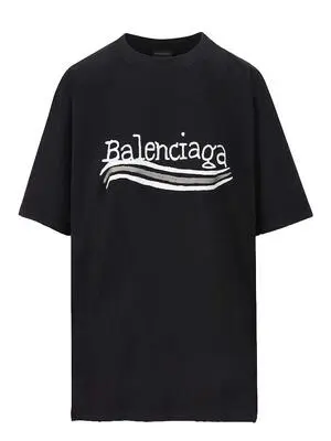 Balenciaga Hand Drawn Political Campaing Tee Shirt - Black