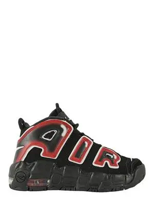 Nike Air More Uptempo 96 Spray Paint Sneakers - Black/white/laser Crimson