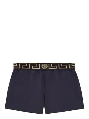 Versace Greca Border Swim Shorts - Navy Blue