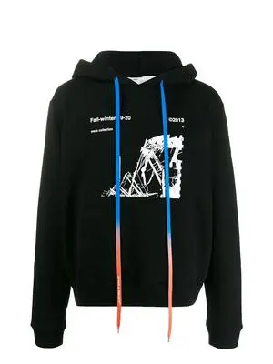 Off-White Ruined Factory Hoodie - Black/white/green