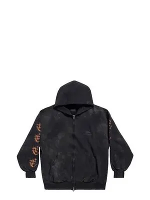 Balenciaga Heavy Metal Zip-up Hoodie - Black Faded