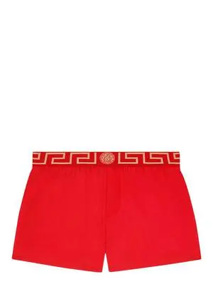 Versace Greca Border Swim Shorts - Red
