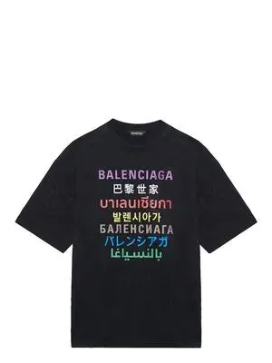 Balenciaga Languages Medium Fit T-shirt - Black