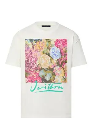 LOUIS VUITTON Flower Tapestry Print T-shirt - Milky White