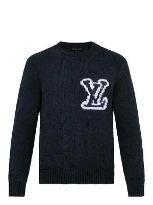 LOUIS VUITTON Intarsia Crewneck Sweatshirt - Navy Blue
