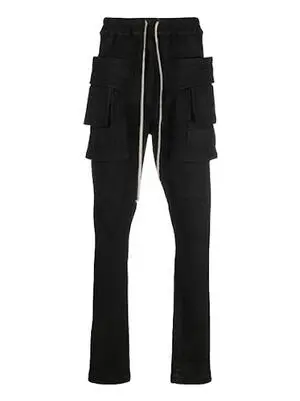 Rick Owens Skinny Cargo Trousers - Black/milk