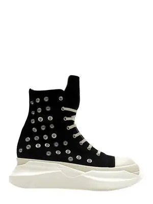 Rick Owens Abstract Studded Eyelets Sneakers - Black/milk
